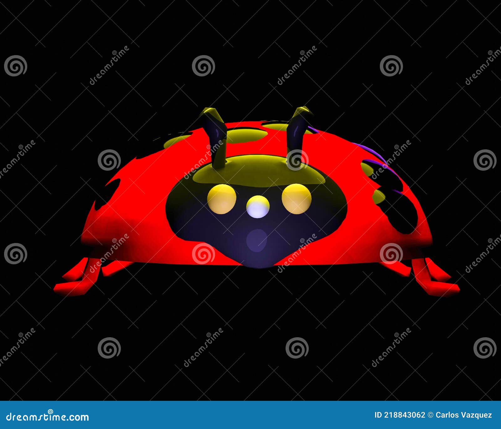 Ladybug Drawing On Black Background Royalty-Free Stock Image ...