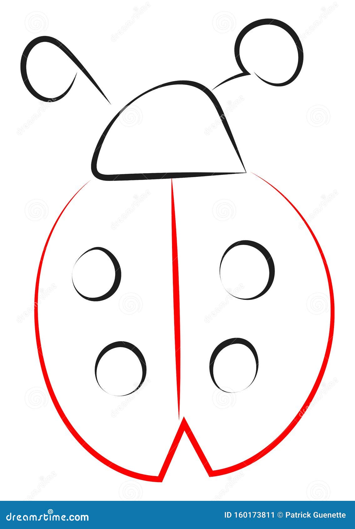 Ladybug Drawing On Black Background Royalty-Free Stock Image ...