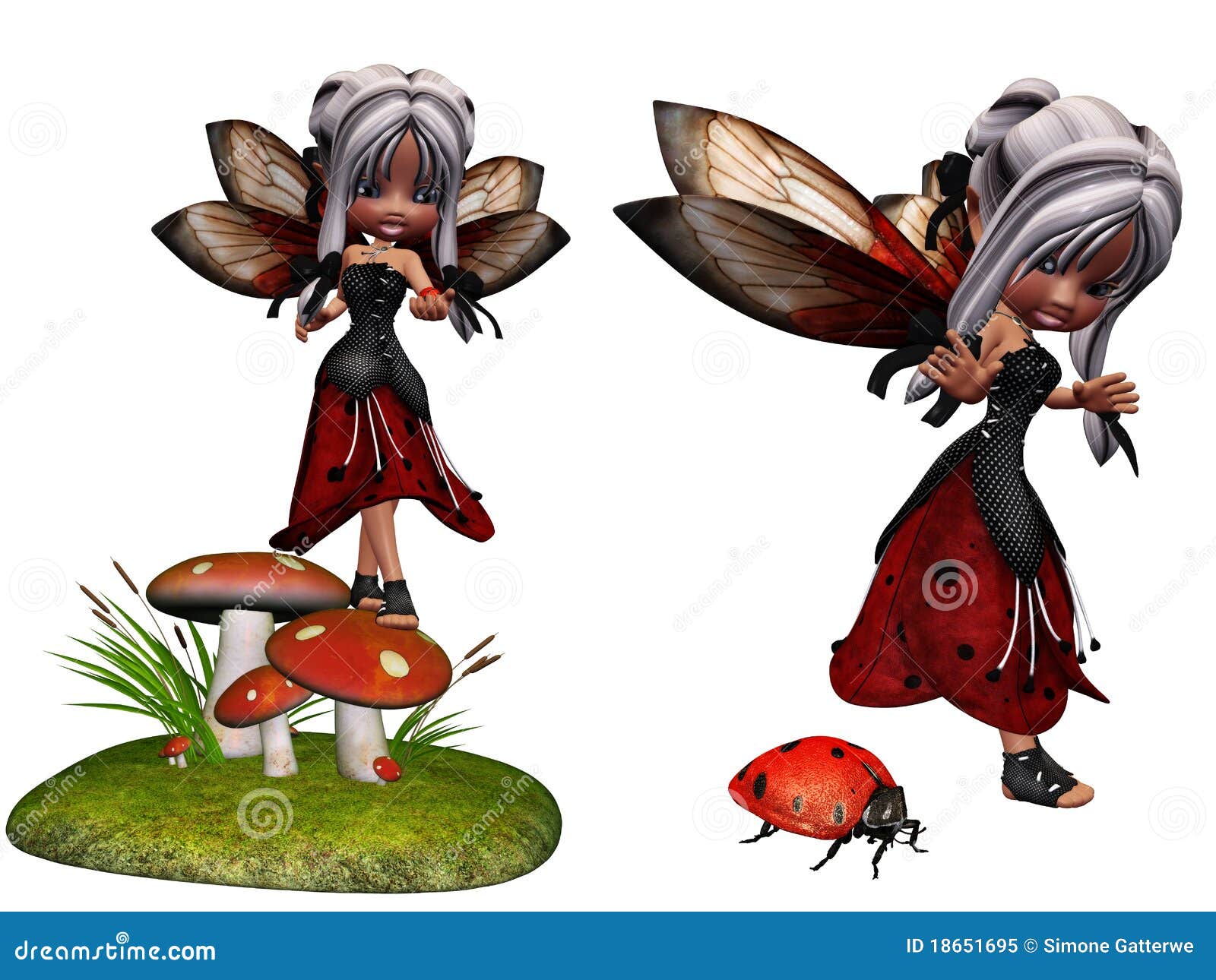 Ladybug fairy stock illustration. Illustration of spring - 18651695