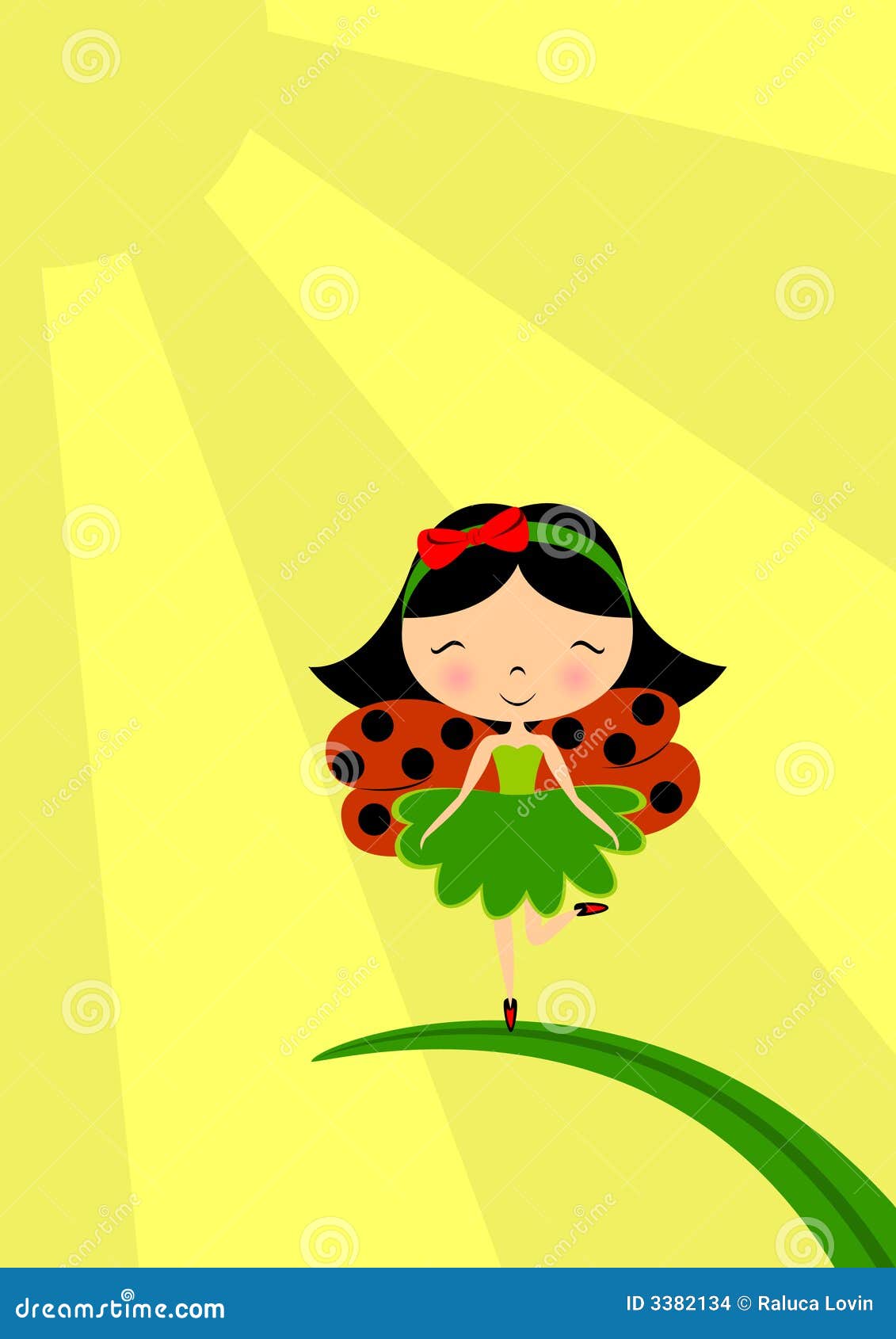 Ladybug fairy stock illustration. Illustration of circlet - 3382134