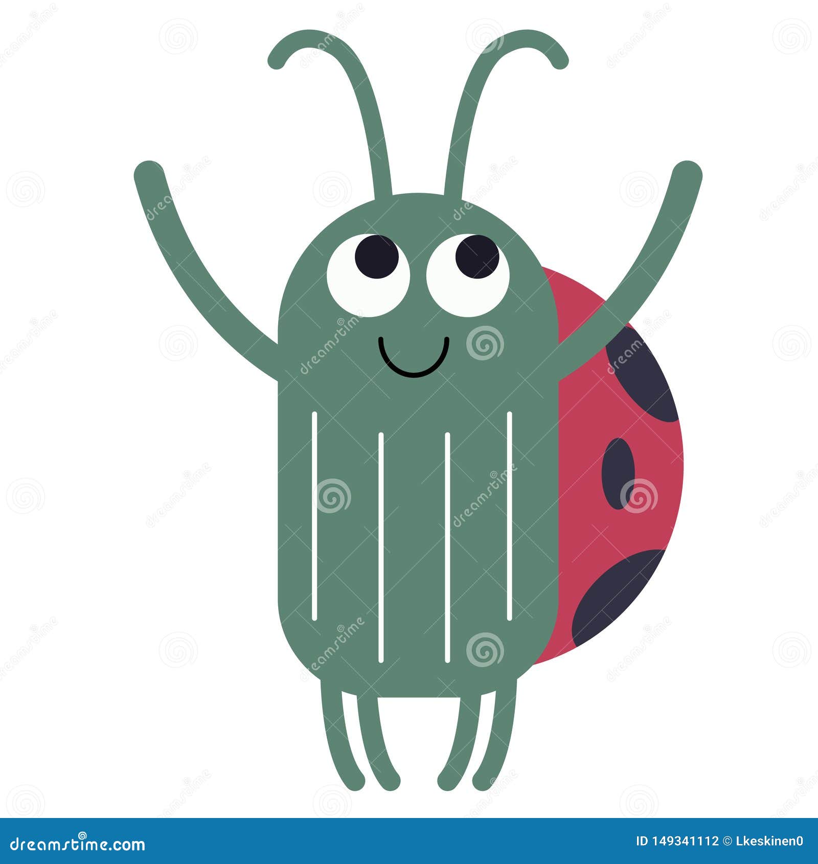 Ladybug Geometric Illustration Isolated on Background Stock Vector ...