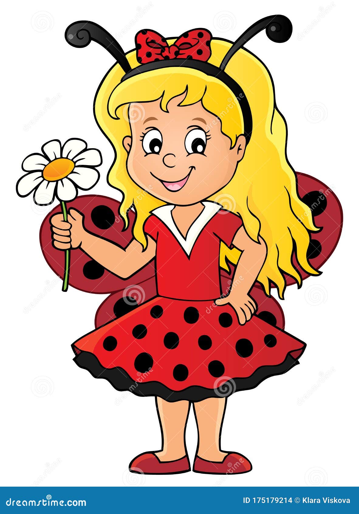 Ladybug girl theme image 1 stock vector. Illustration of clothes ...