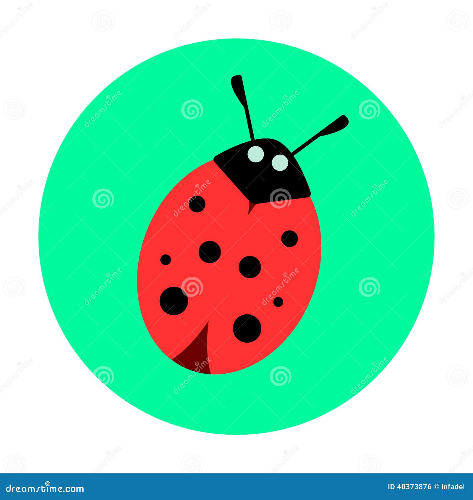 Ladybug on a Green Background Stock Vector - Illustration of simple ...