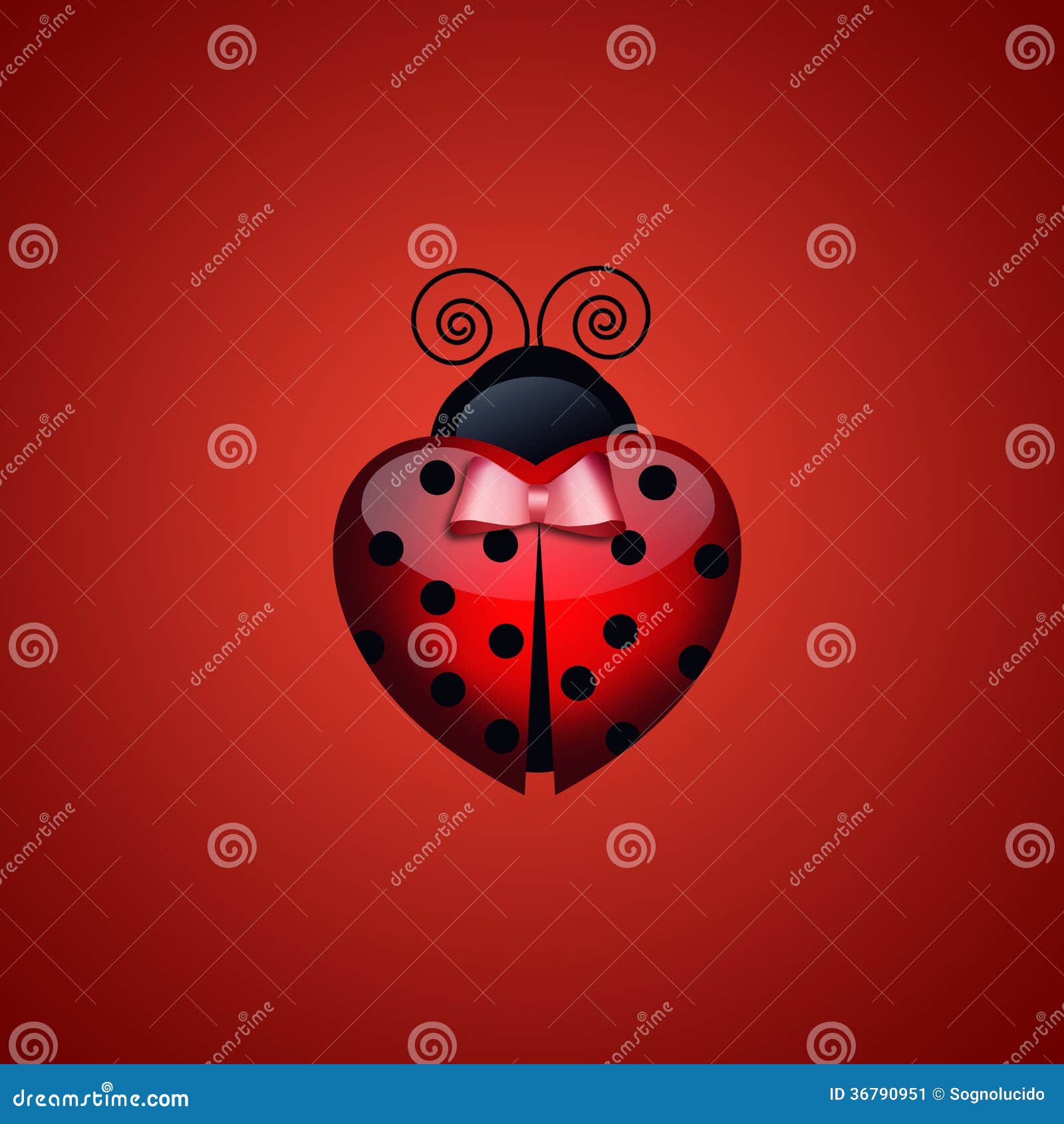 Ladybug with heart stock illustration. Illustration of holiday - 36790951