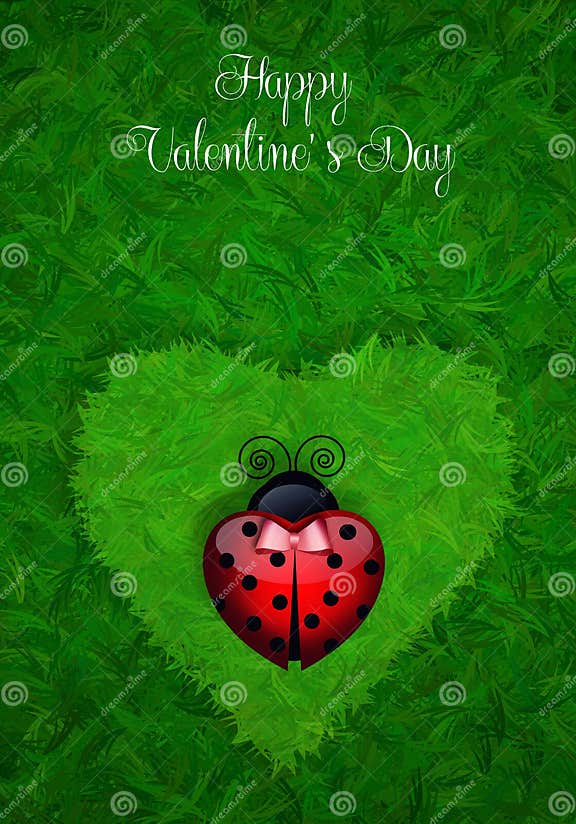 Ladybug with heart stock illustration. Illustration of celebration ...