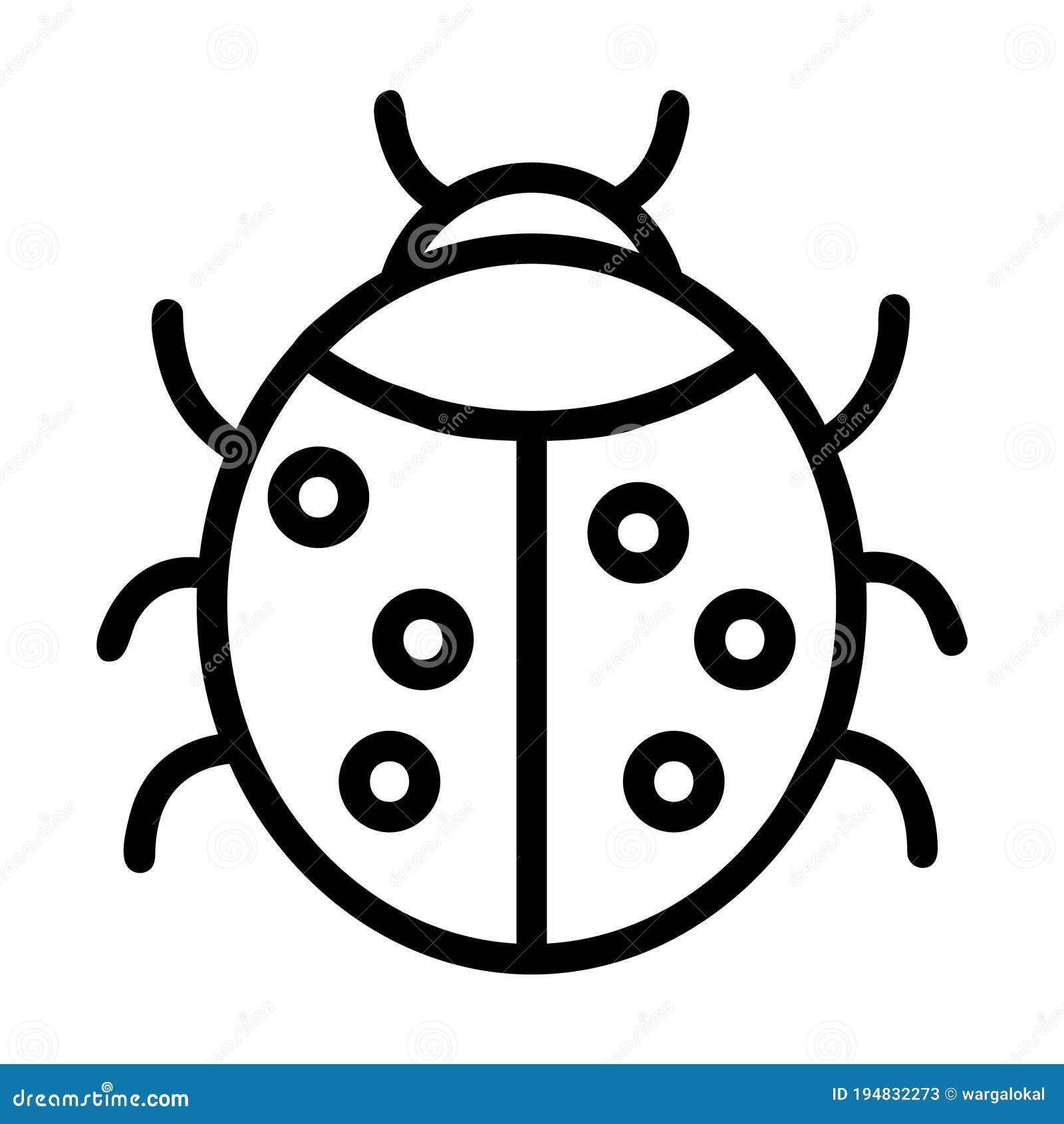 Ladybug Icon or Logo in Outline Stock Vector - Illustration of ...