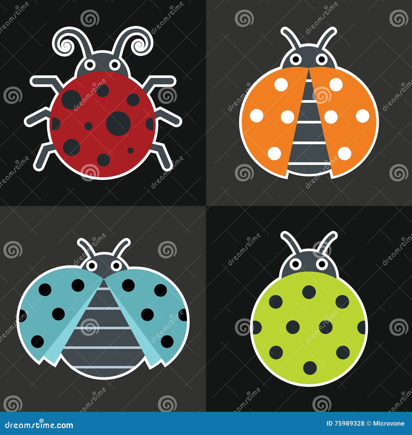 Ladybug On Queen Anne's Lace Cartoon Vector | CartoonDealer.com #53996399