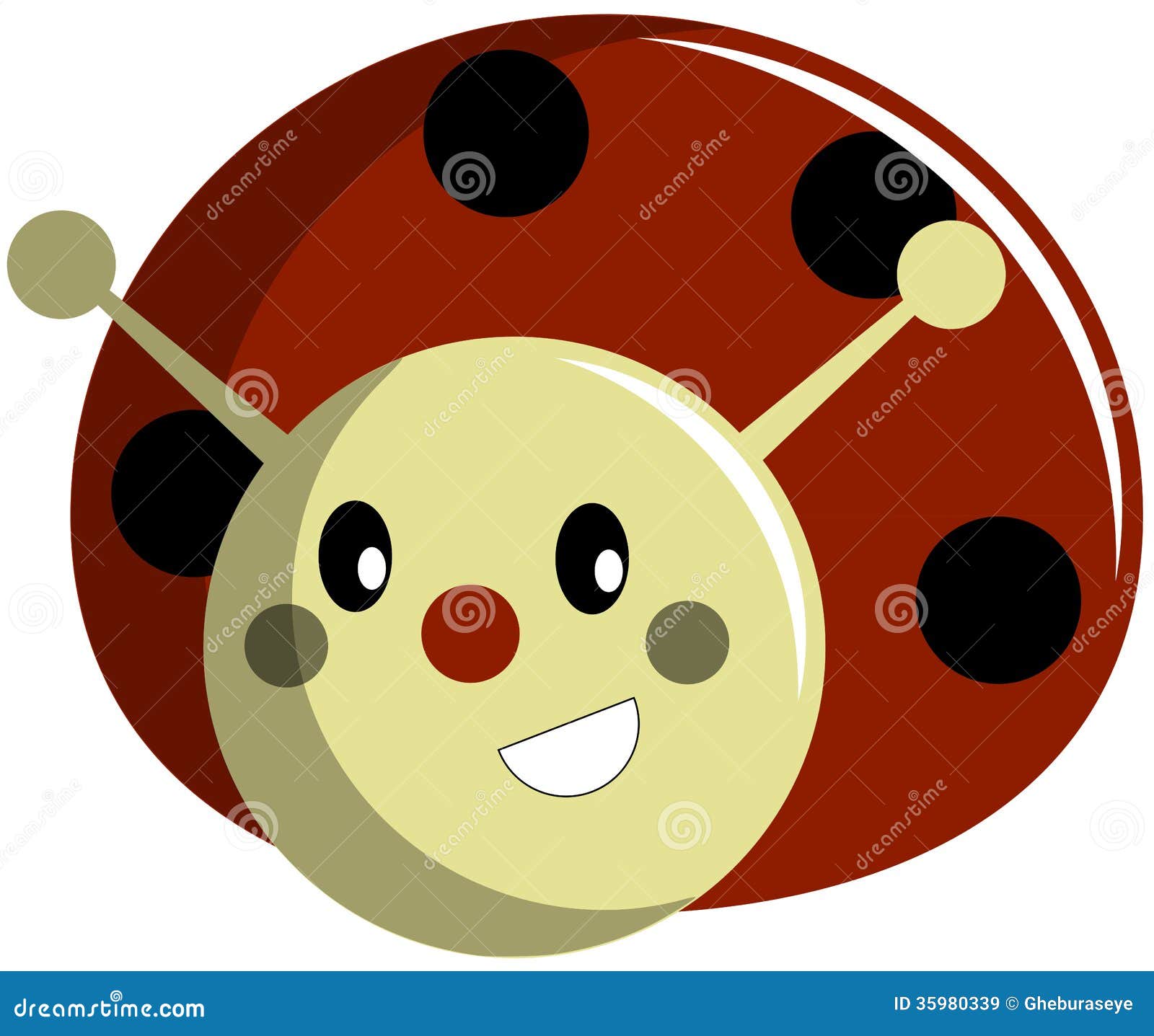 Nice Smiling Ladybug Isolated Stock Image - Illustration of colour ...