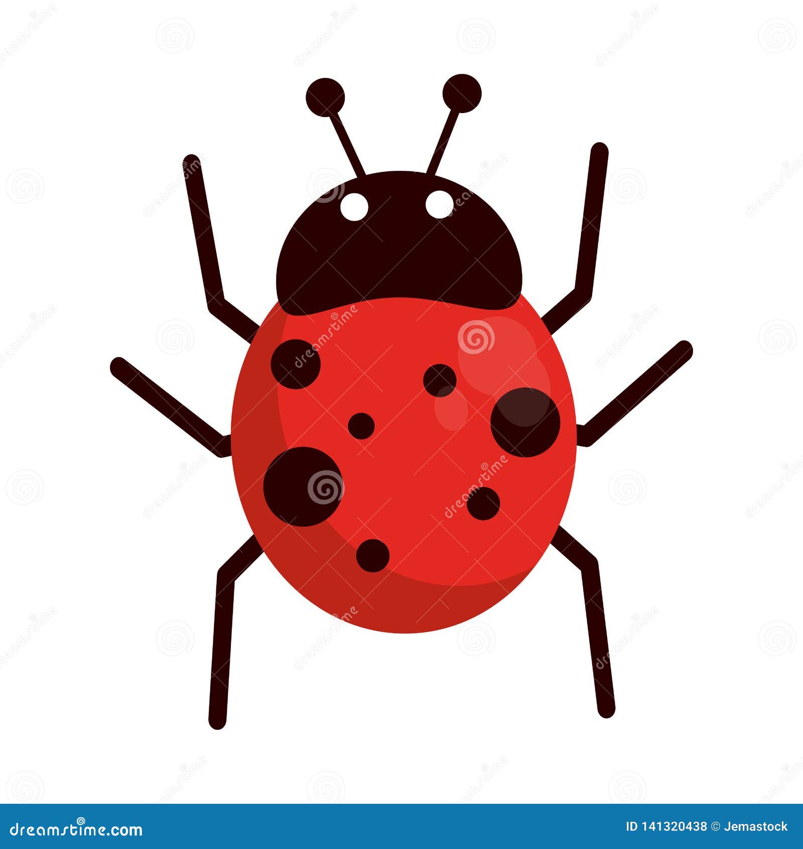 Ladybug Insect Cartoon Isolated Stock Vector - Illustration of animal ...