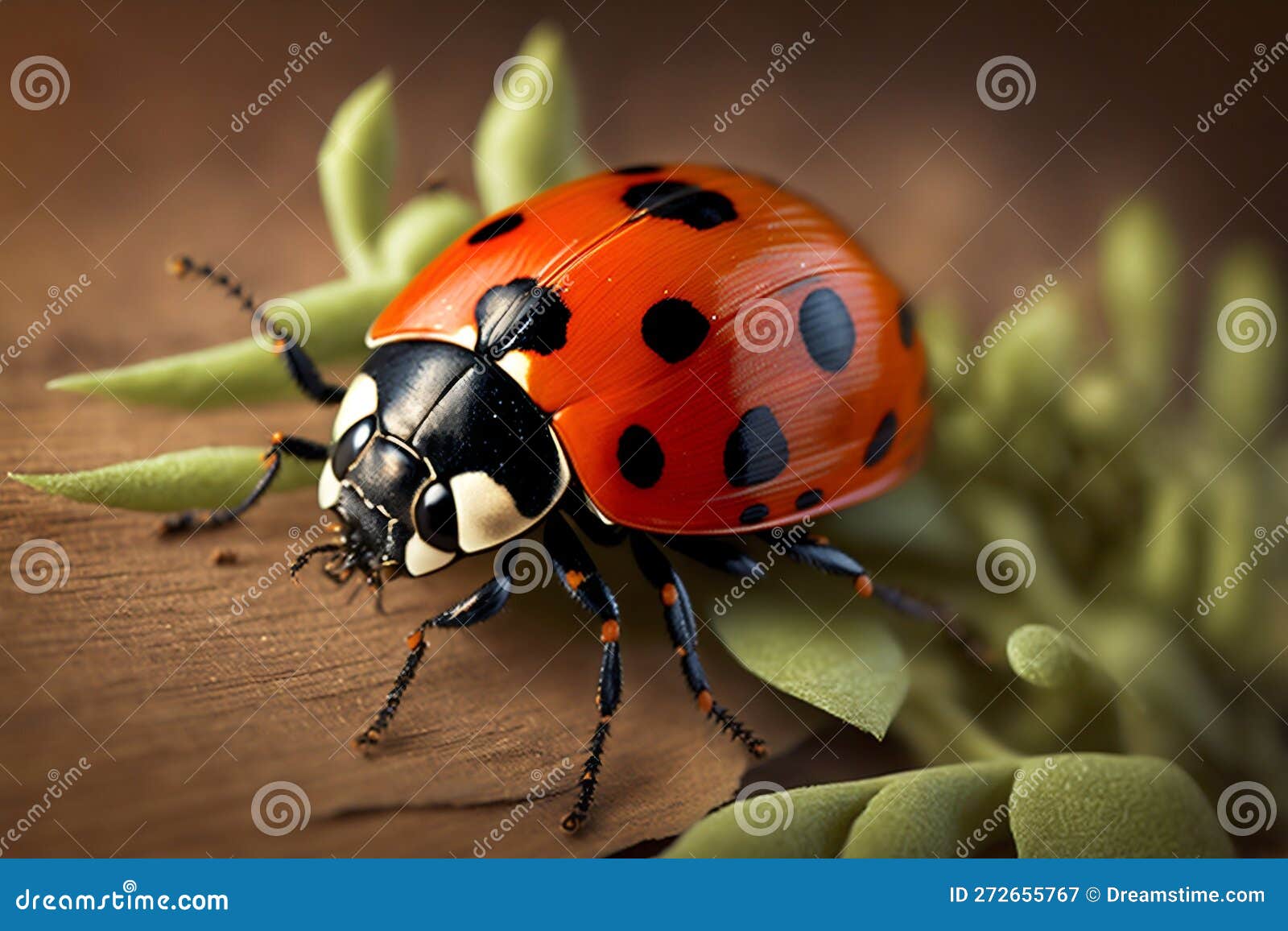 Ladybug Insect Closeup Macro. Generative AI Stock Illustration ...
