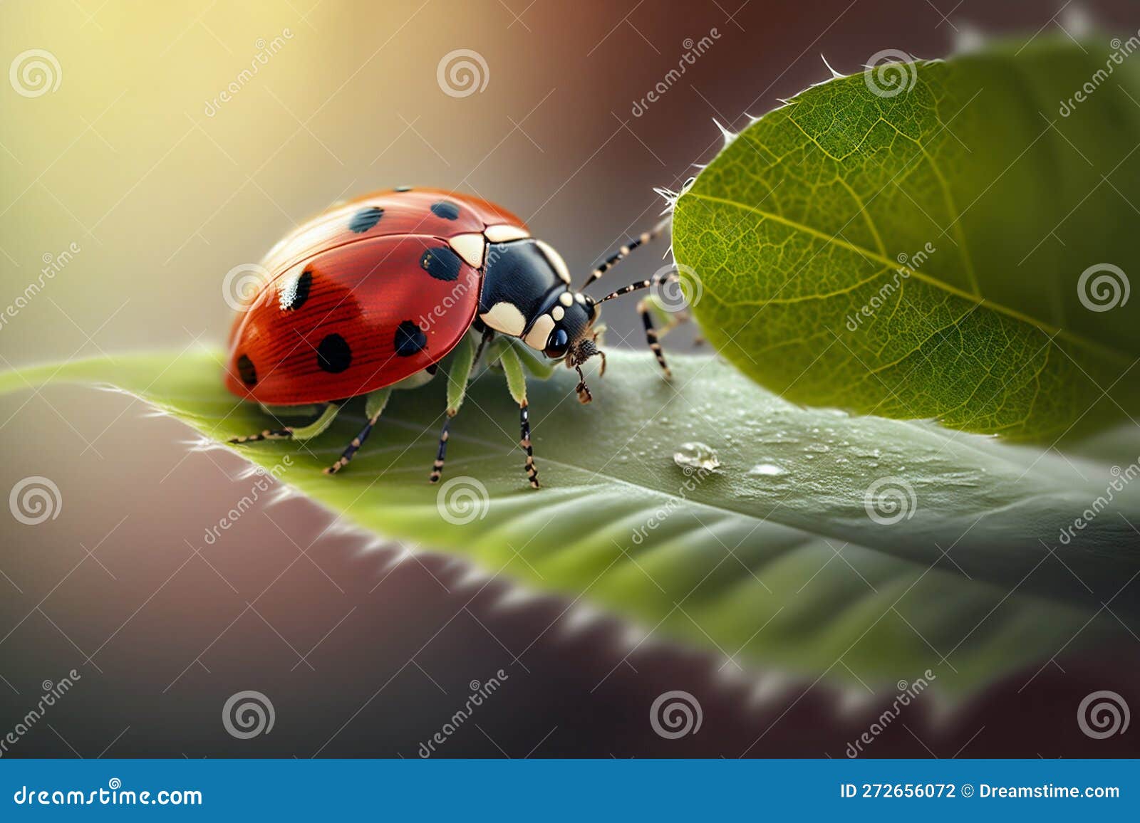 Ladybug Insect Closeup Macro. Generative AI Stock Illustration ...