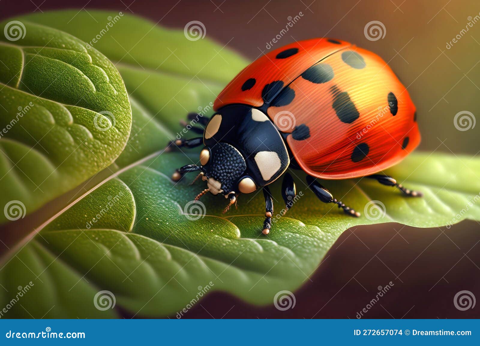 Ladybug Insect Closeup Macro. Generative AI Stock Illustration ...