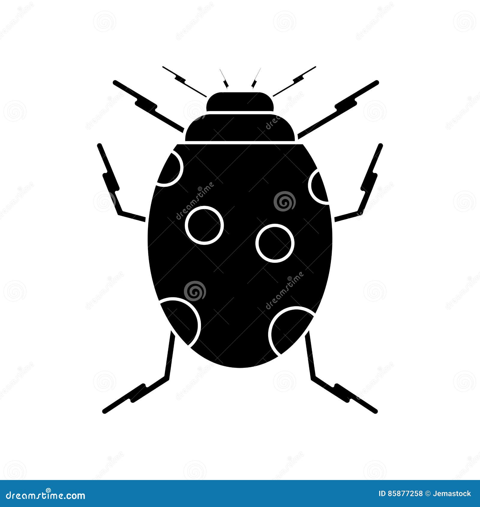 Ladybug Insect Nature Icon Pictogram Stock Vector - Illustration of ...
