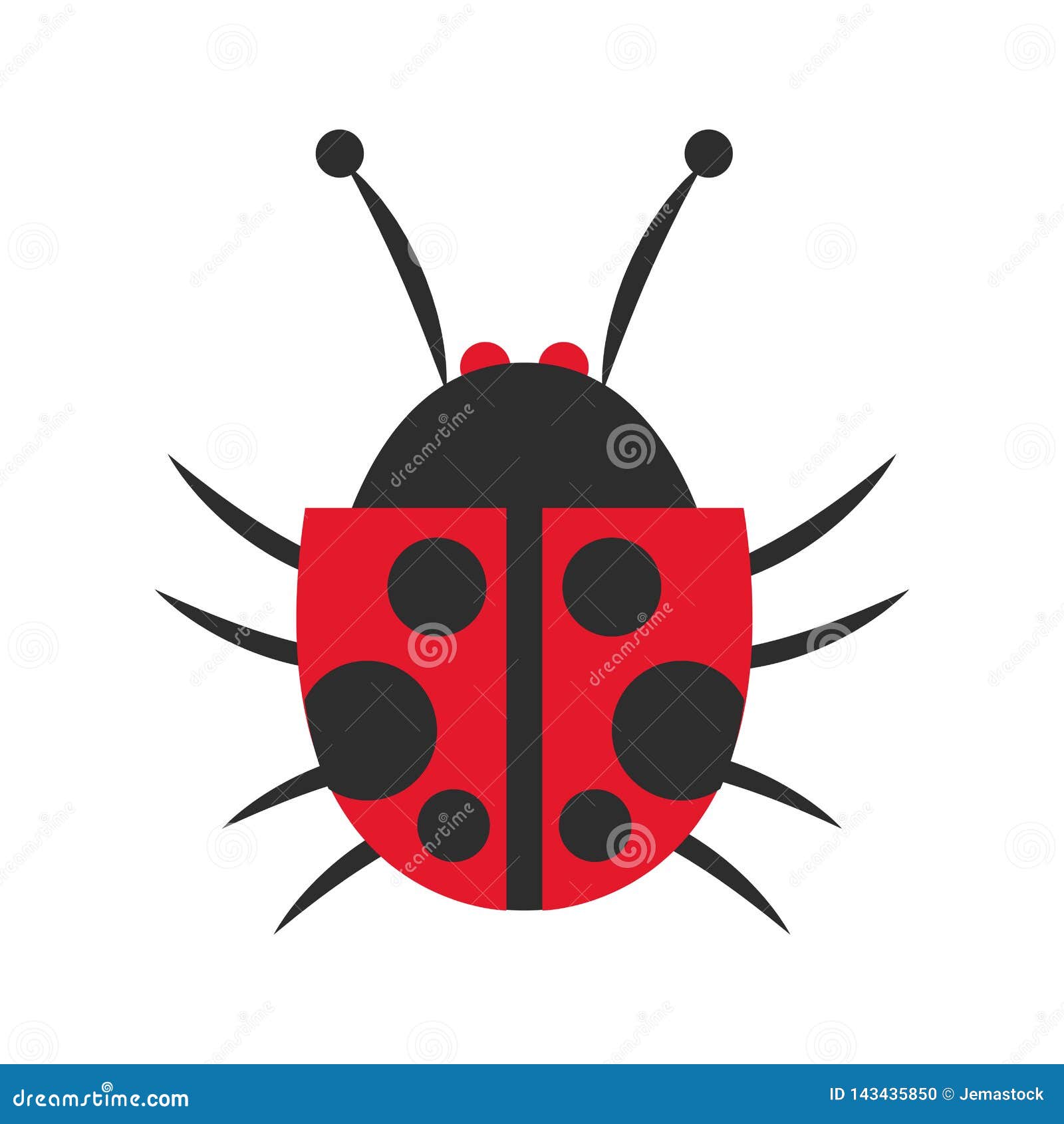 Ladybug isolated symbol stock vector. Illustration of ladybird - 143435850