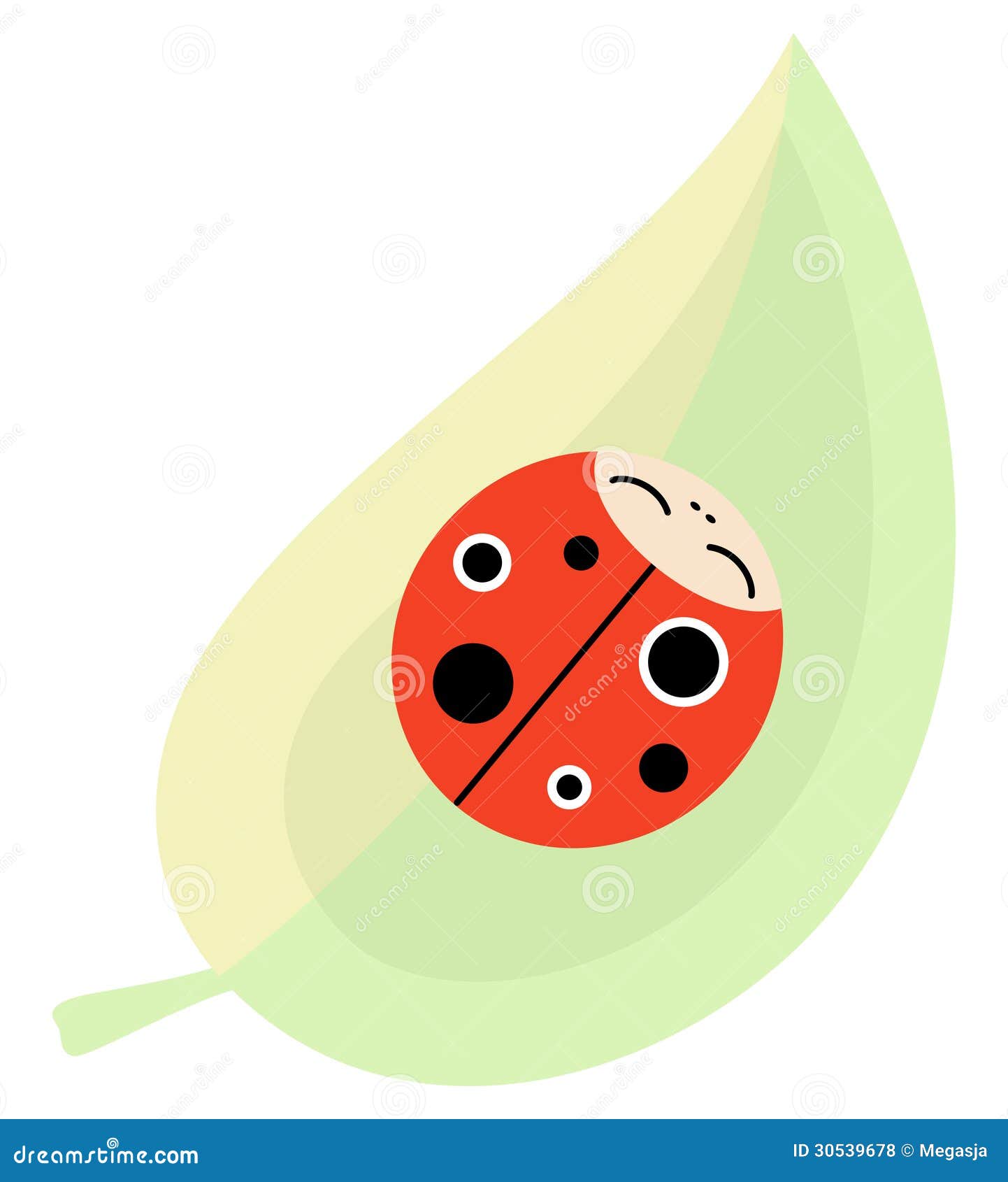 Ladybug on a leaf stock vector. Illustration of nature - 30539678