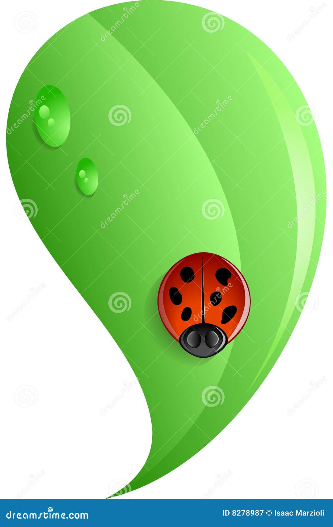Ladybug On A Leaf Clip Art