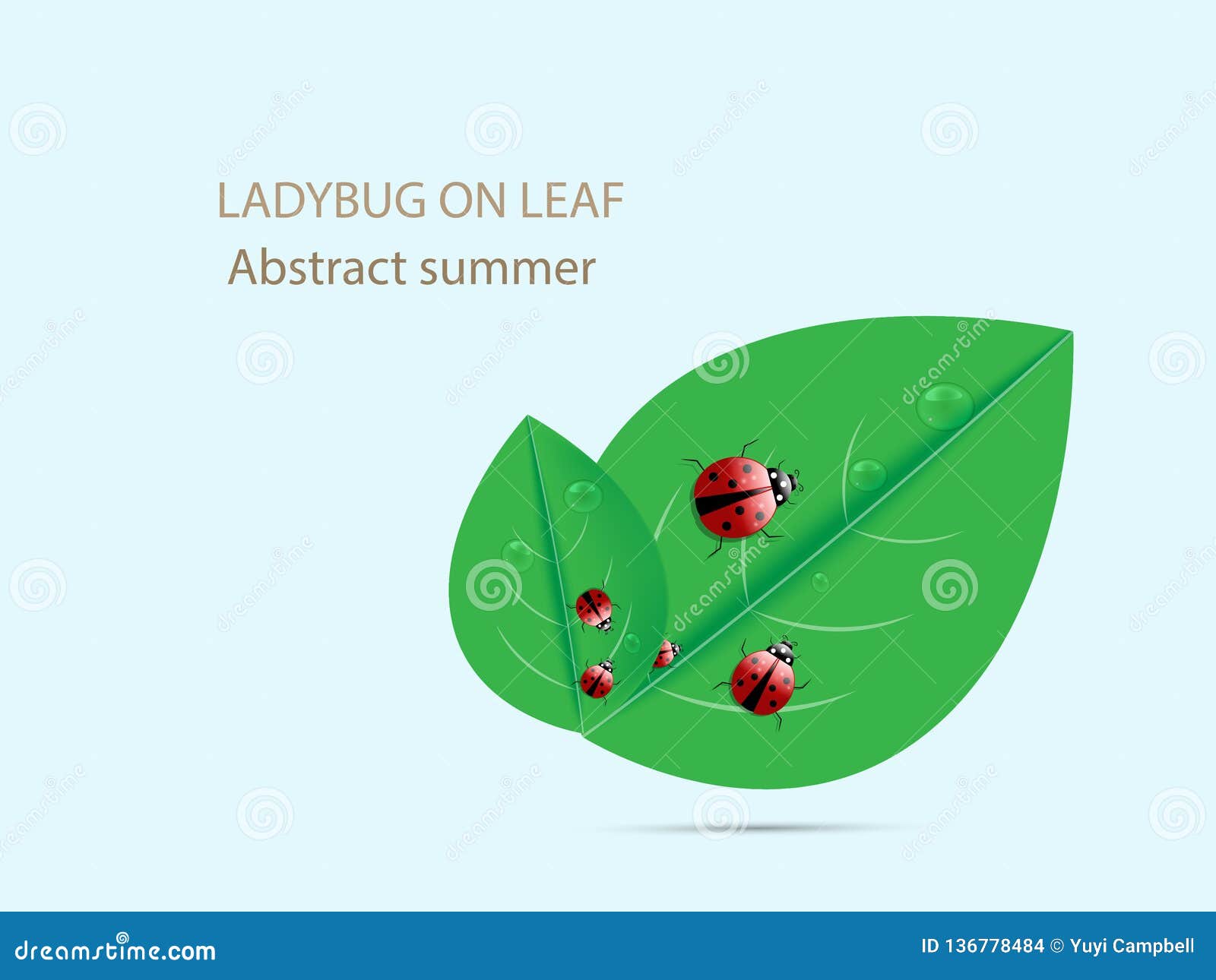 Ladybug On Leaf Vector Illustration Cartoon Ladybug Isolated In A Flat