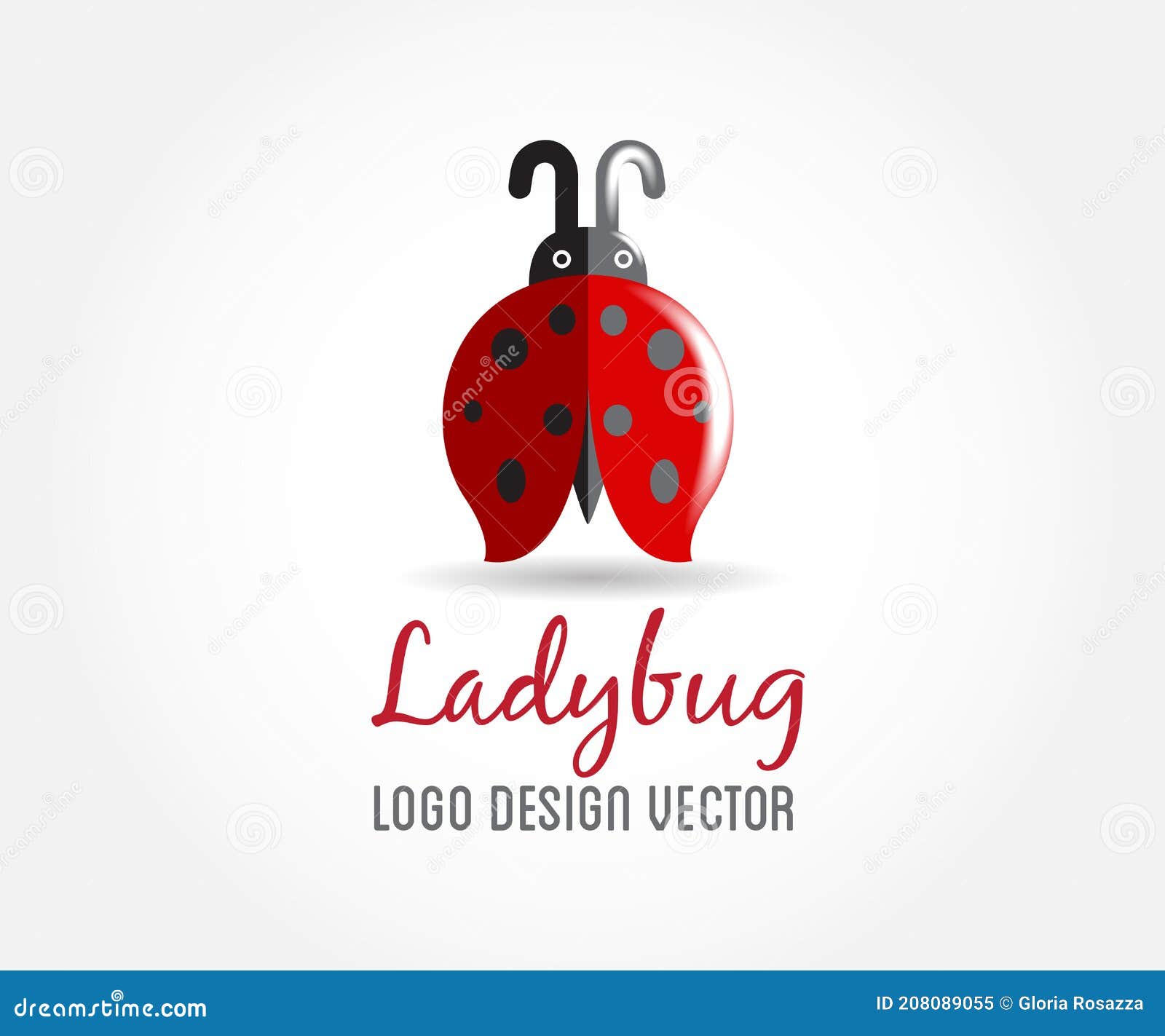 Ladybug Logo Symbol Icon Sign With Four Red Spots Vector Illustration ...