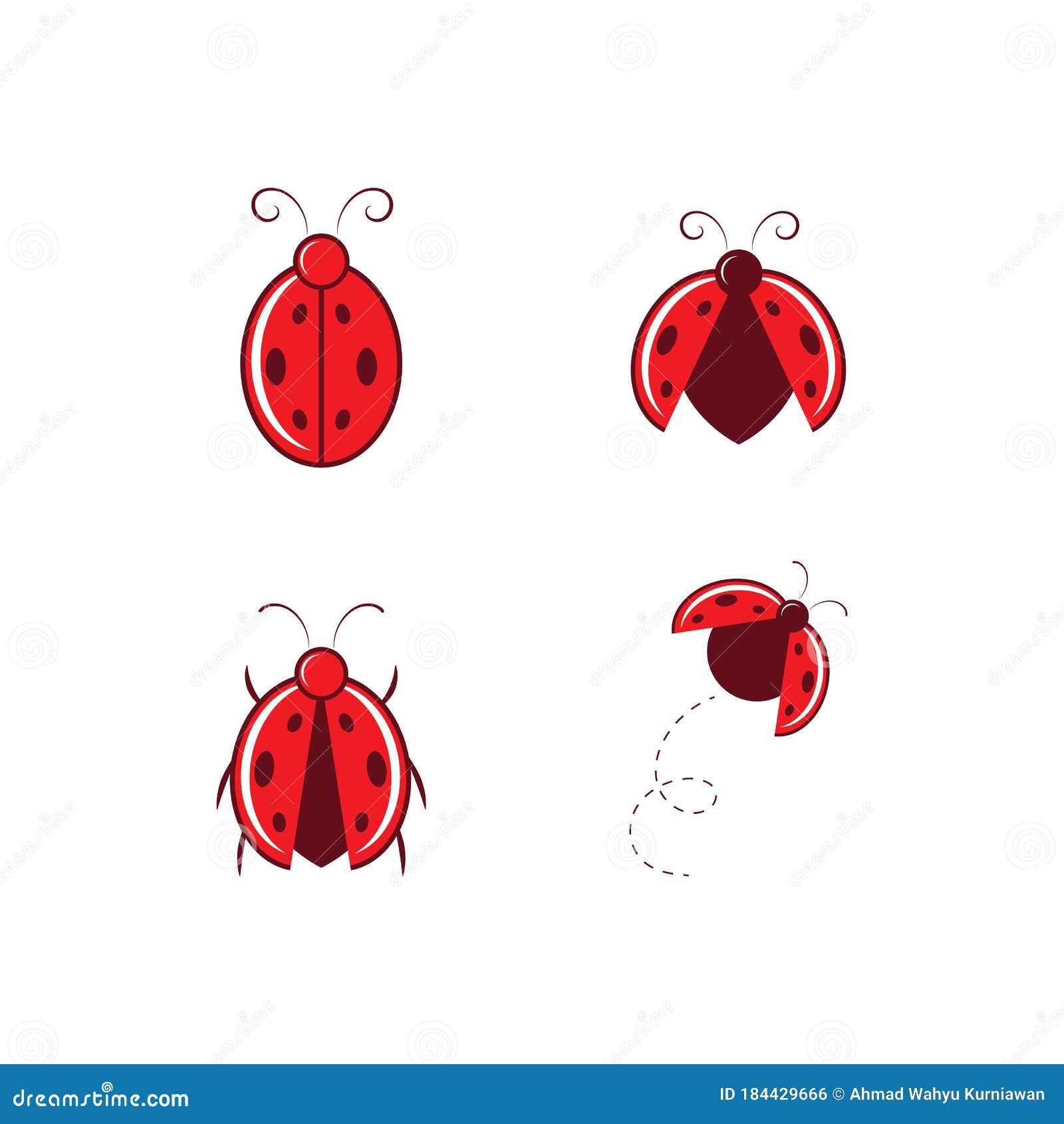 Ladybug Logo Symbol Icon Sign With Four Red Spots Vector Illustration ...