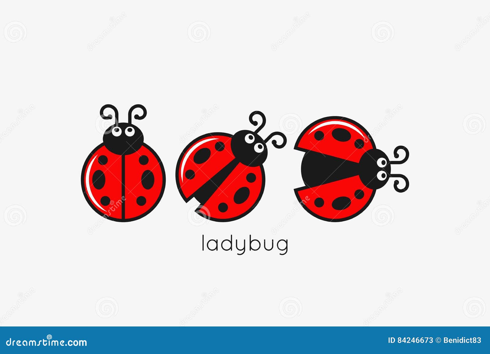 Ladybug Logo Symbol Icon Sign With Four Red Spots Vector Illustration ...