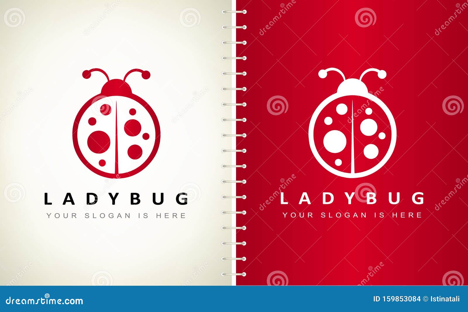 Ladybug Logo Symbol Icon Sign With Four Red Spots Vector Illustration ...