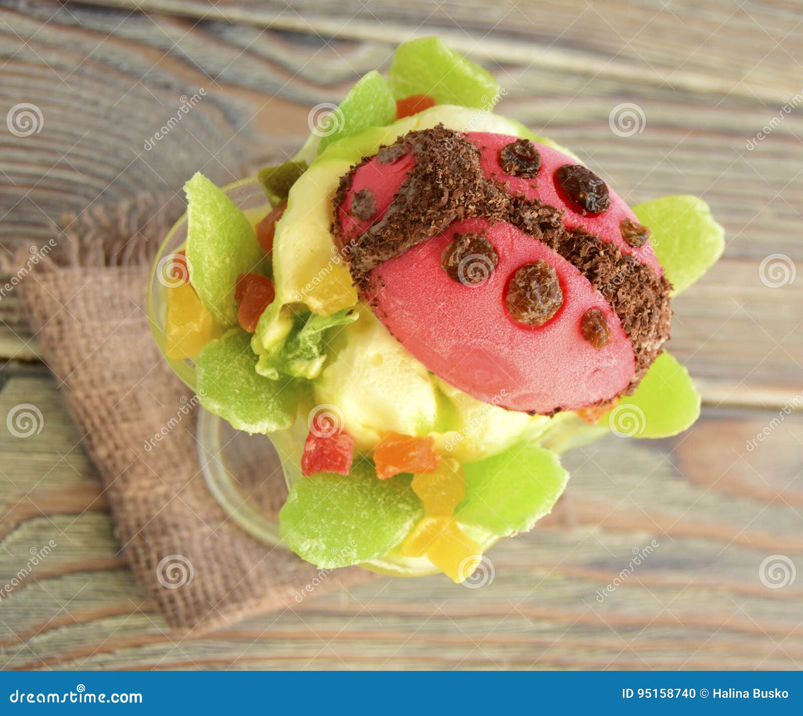 The Ladybug is Made of Ice Cream. Stock Photo - Image of cream ...