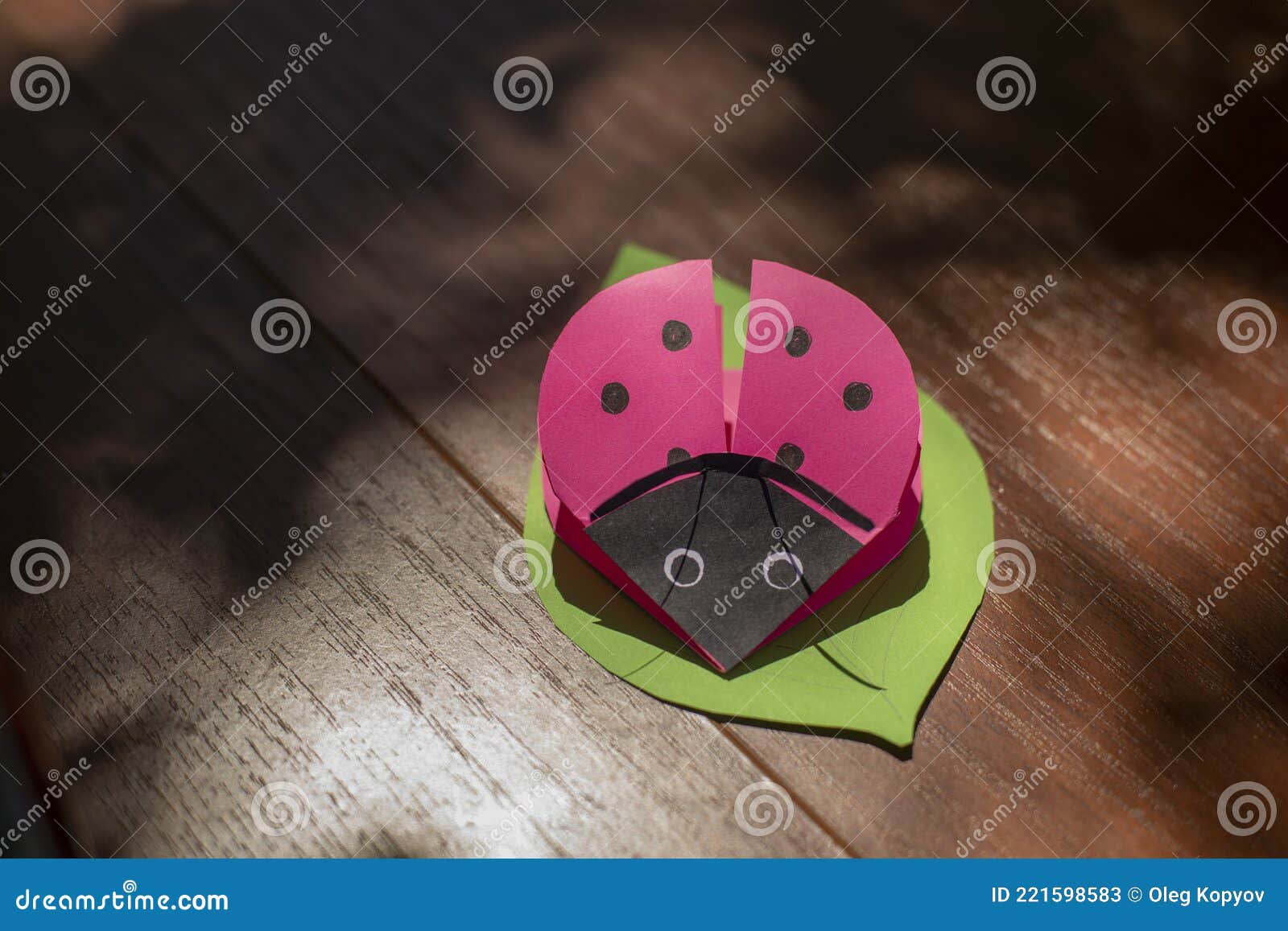 Ladybug Made of Paper. Children`s Creativity from Colored Paper Stock ...