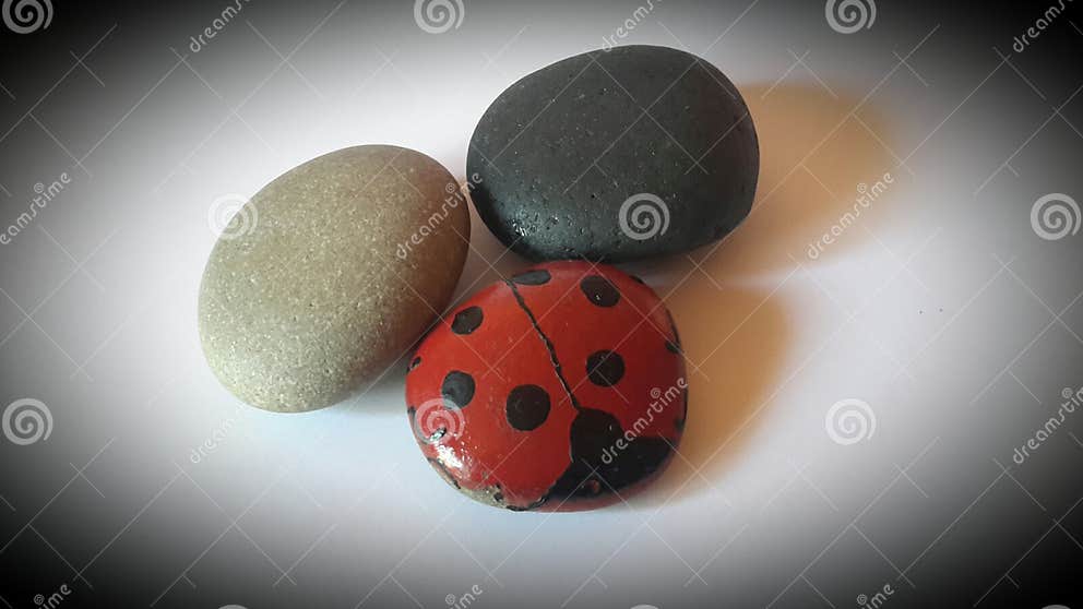 The ladybug made of stone. stock image. Image of stone - 129172445