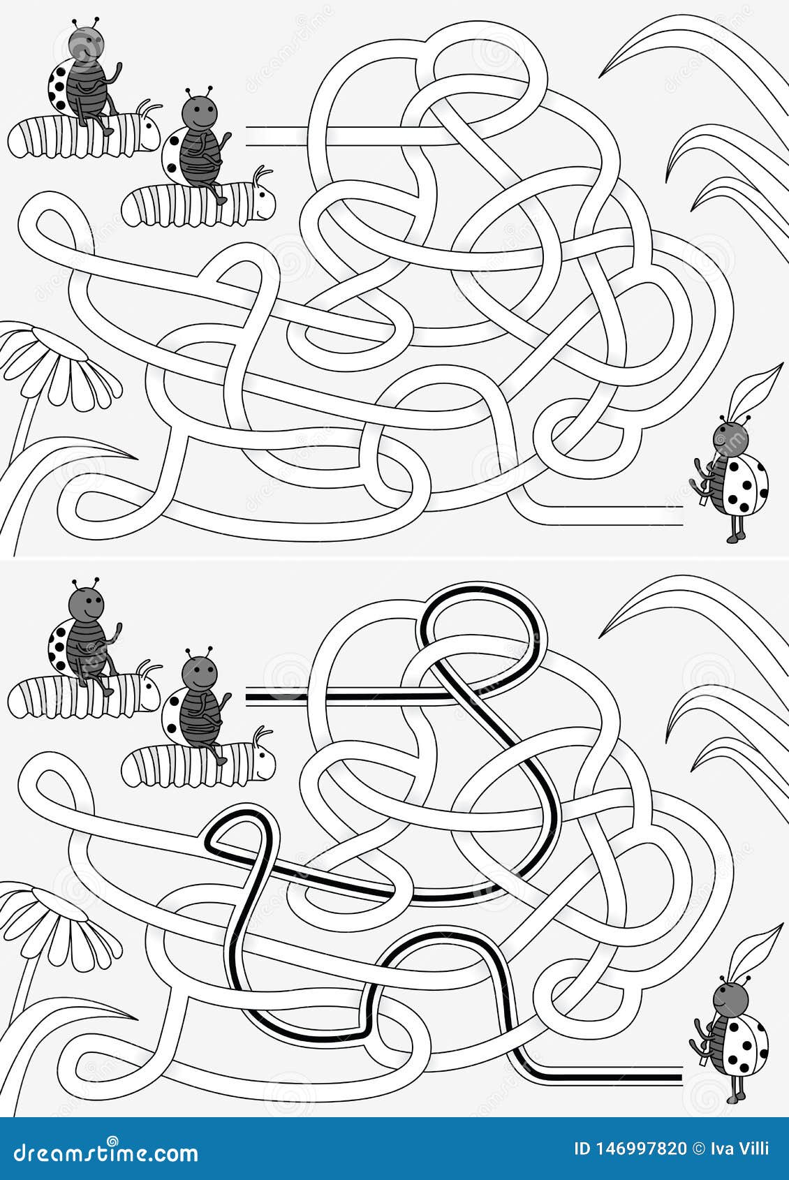 Ladybug maze stock vector. Illustration of insect, ladybug - 146997820