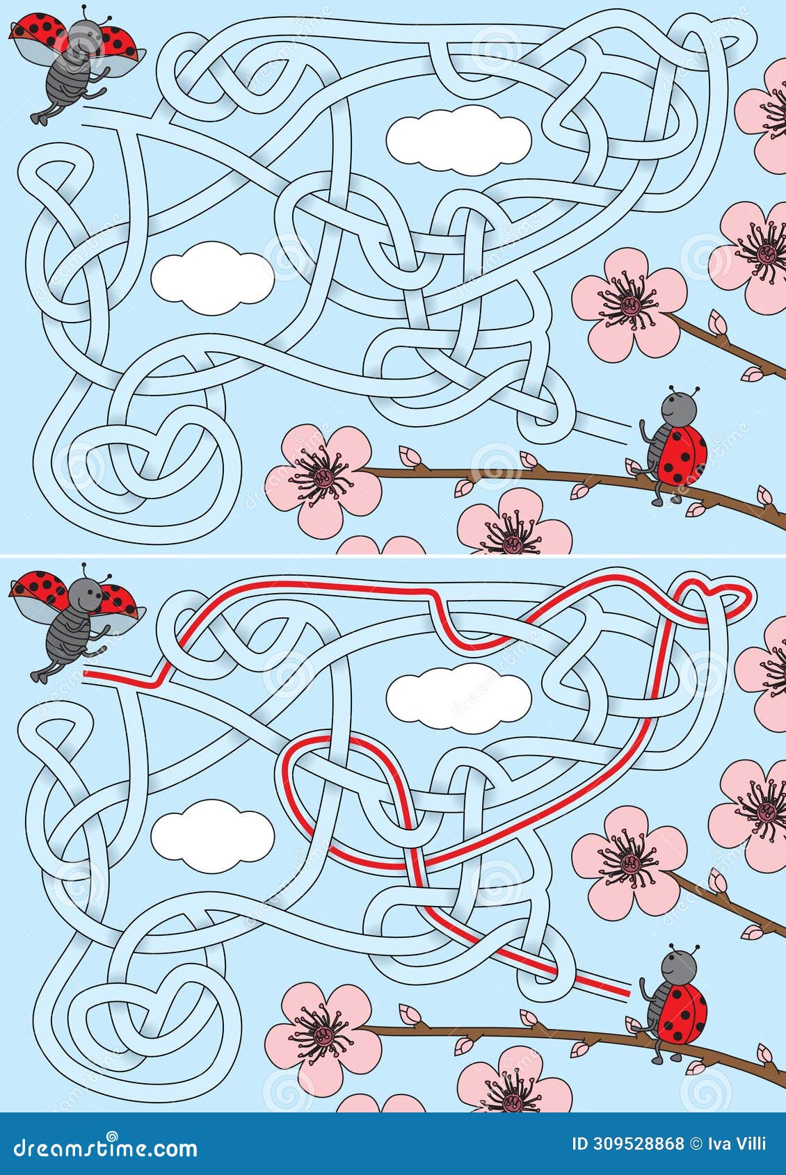 Ladybug Maze Royalty-Free Stock Photography | CartoonDealer.com #219677621