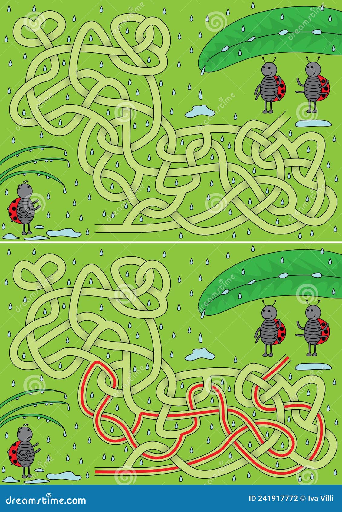 Ladybug maze stock vector. Illustration of education - 241917772