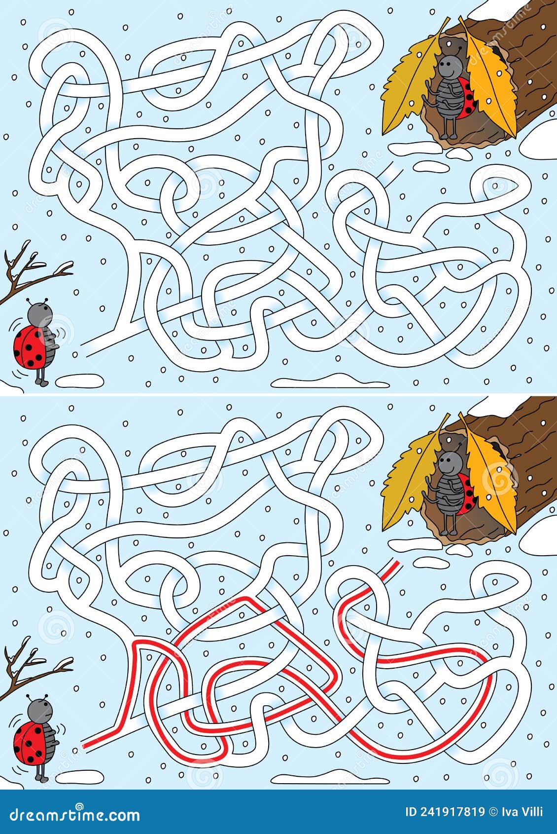 Ladybug maze stock vector. Illustration of labyrinth - 241917819