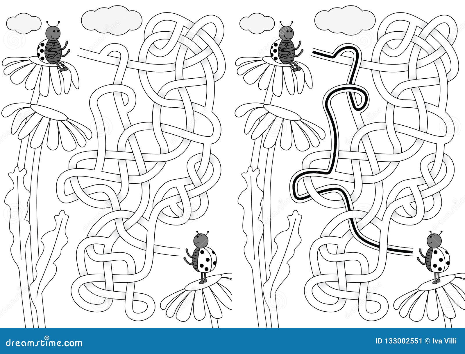 Ladybug maze stock vector. Illustration of labyrinth - 133002551