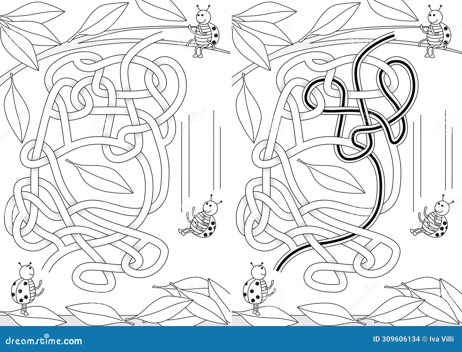 Ladybug maze stock vector. Illustration of labyrinth - 309606134