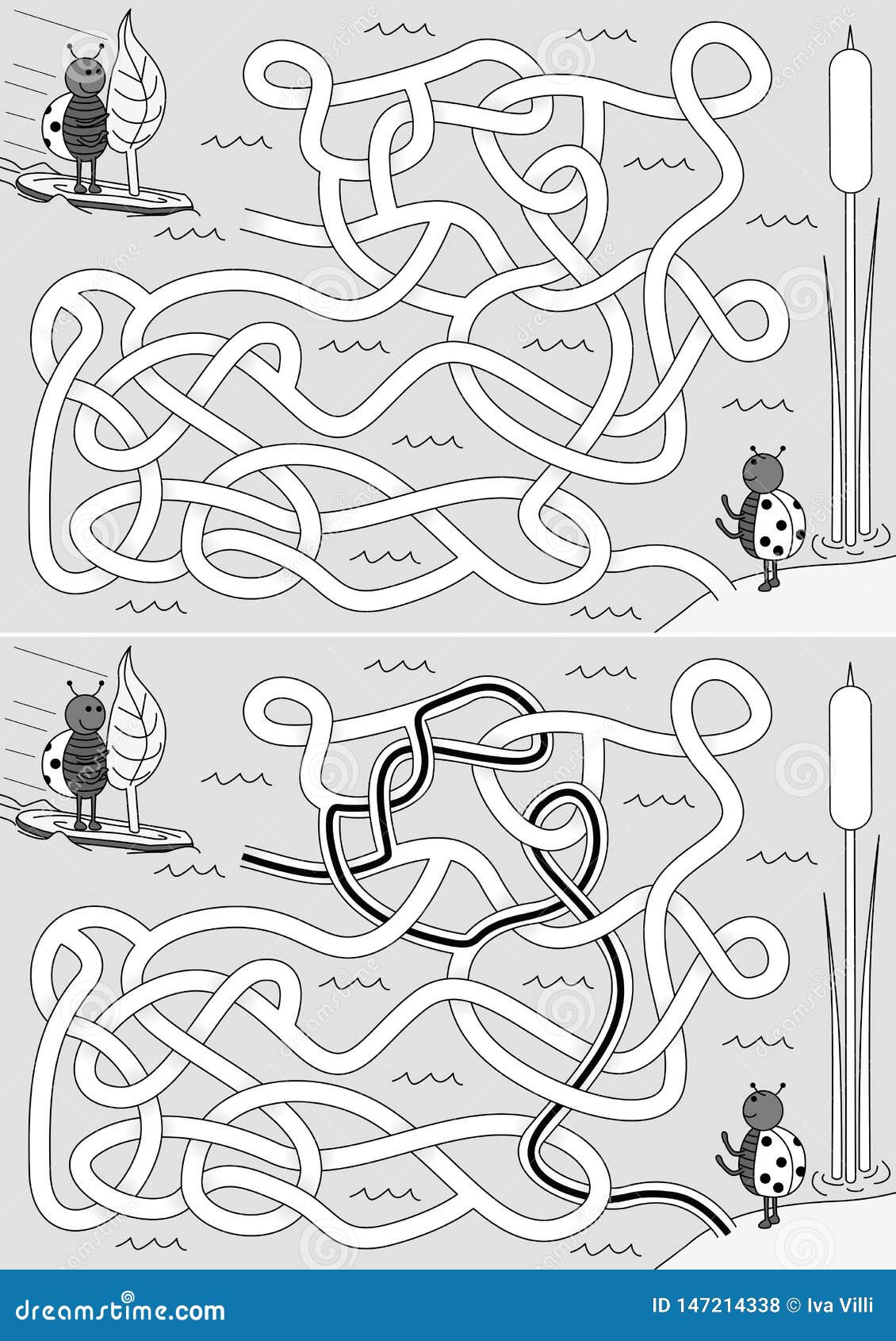 Ladybug maze stock vector. Illustration of labyrinth - 147214338