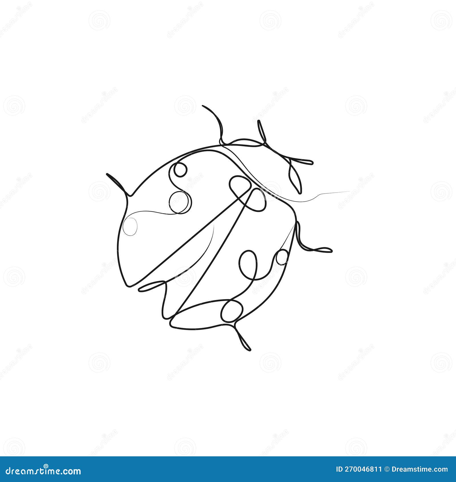 Ladybug in One Continuous Line Drawing Stock Vector - Illustration of ...