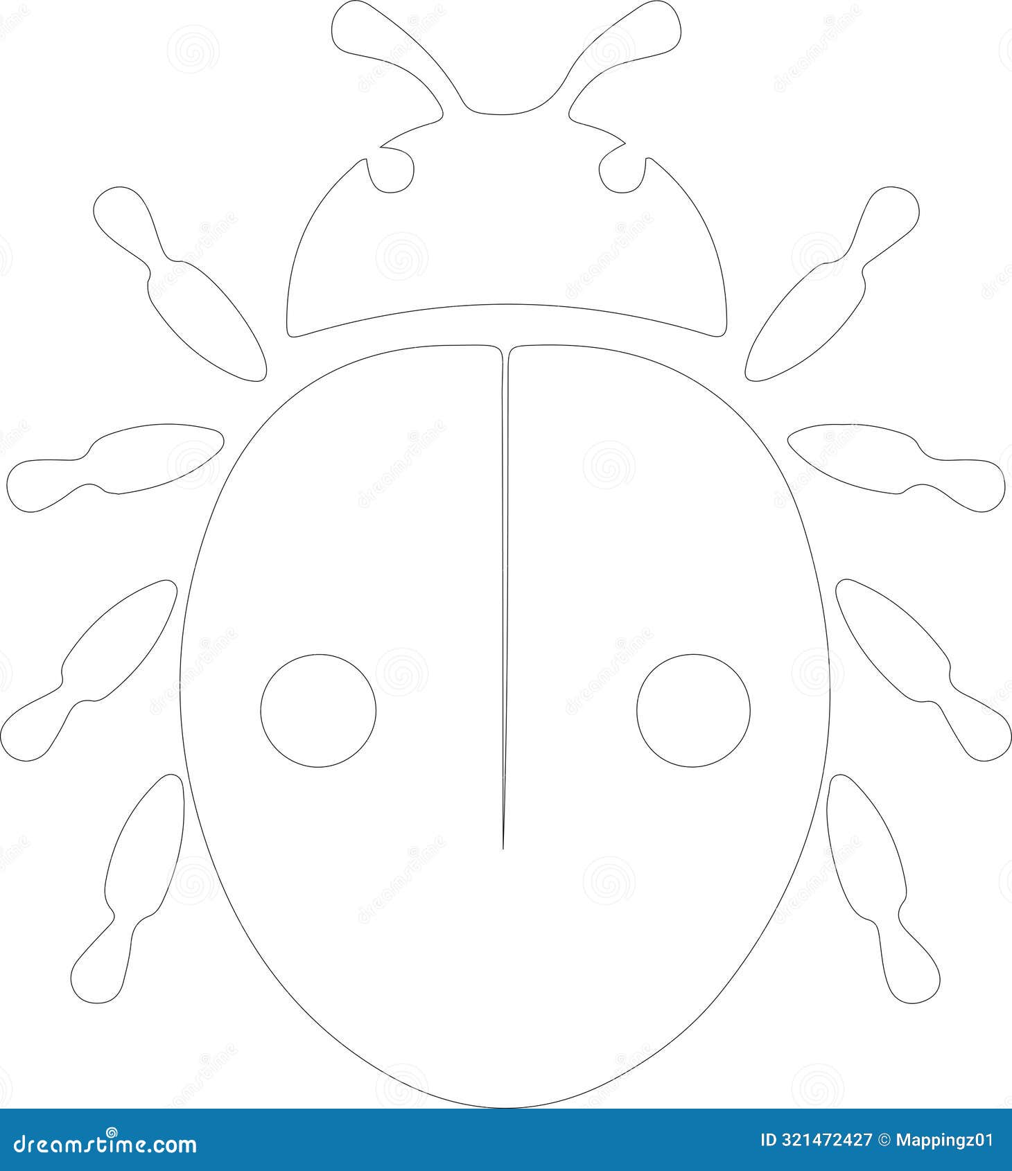 Ladybug Outline Silhouette Generative Ai Stock Vector - Illustration of ...