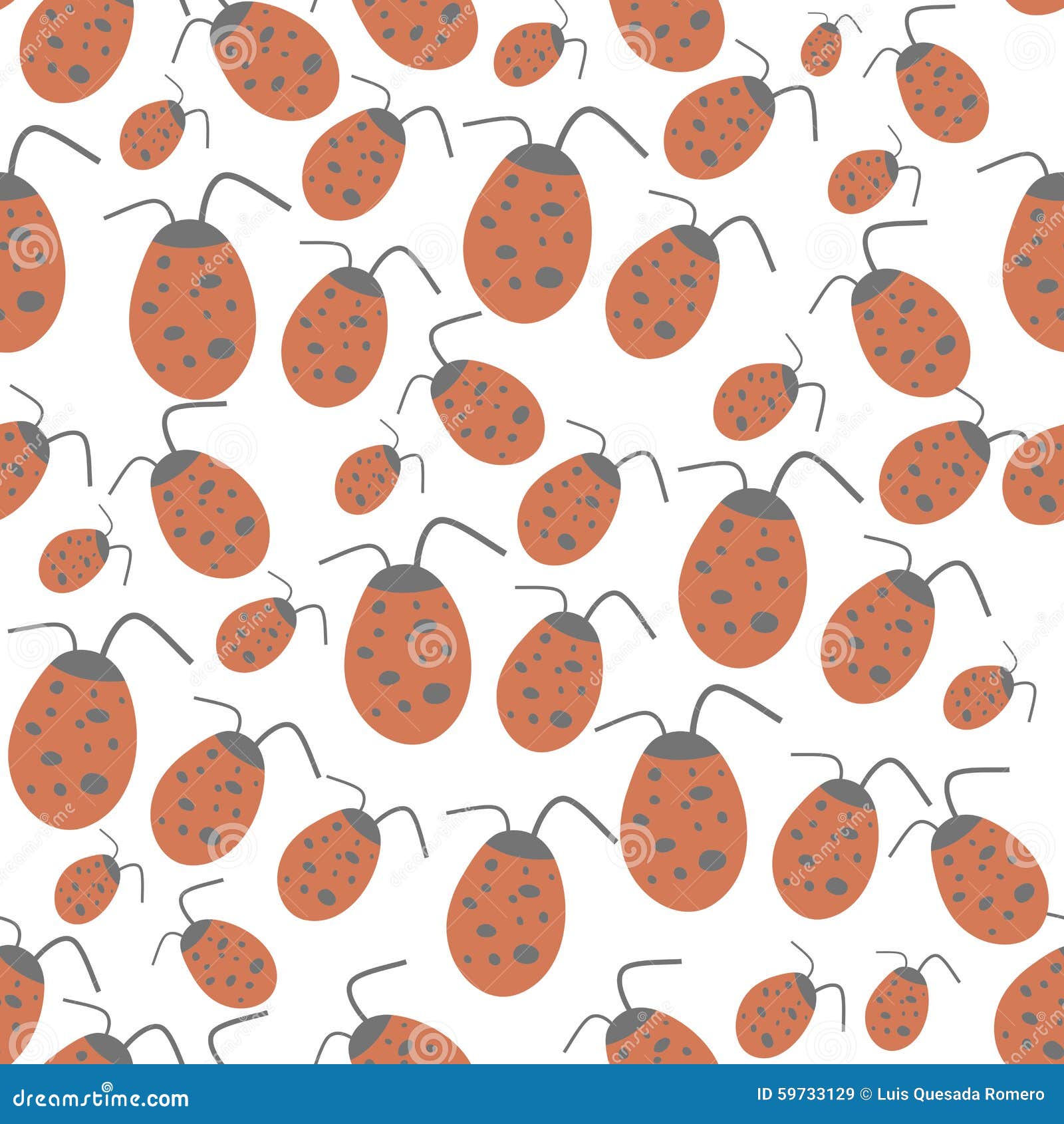 Ladybug Pattern stock vector. Illustration of decorative - 59733129