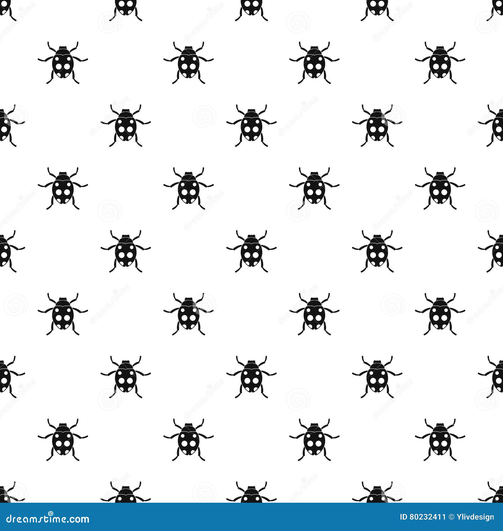 Ladybug Pattern, Simple Style Stock Vector - Illustration of nature ...