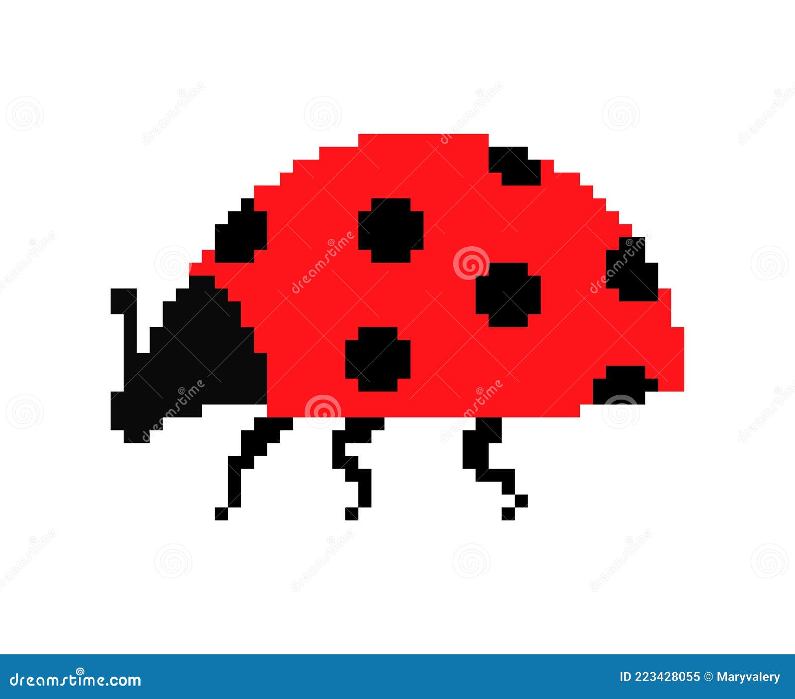 Ladybug Pixel Art. 8 Bit Red Small Bug Stock Vector - Illustration of ...
