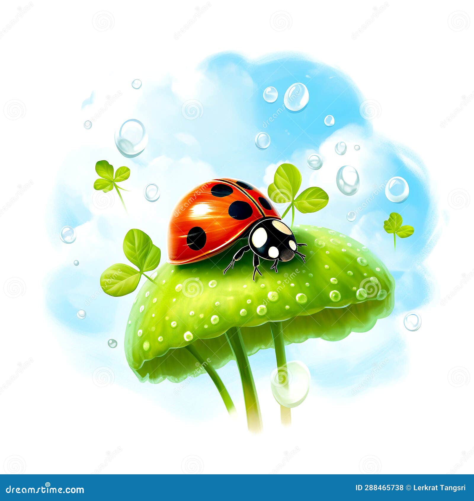 Ladybug on plant stock illustration. Illustration of animal - 288465738