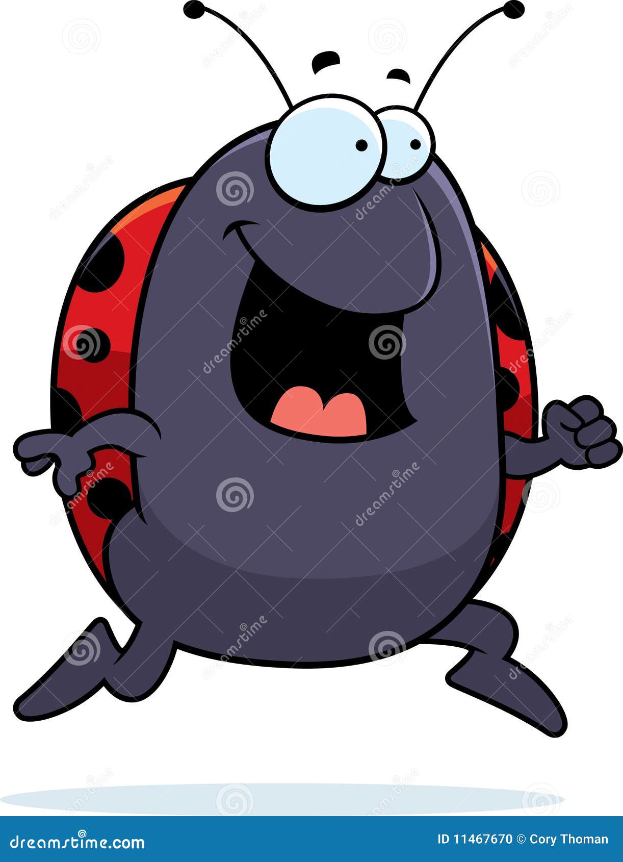 Ladybug Running stock vector. Illustration of pest, smiling - 11467670
