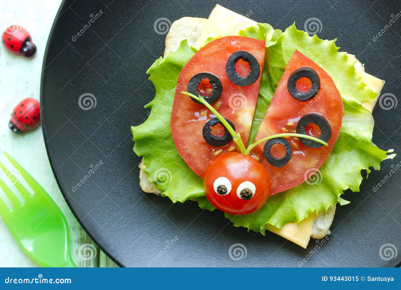 Ladybug sandwich stock image. Image of child, cheese - 93443015