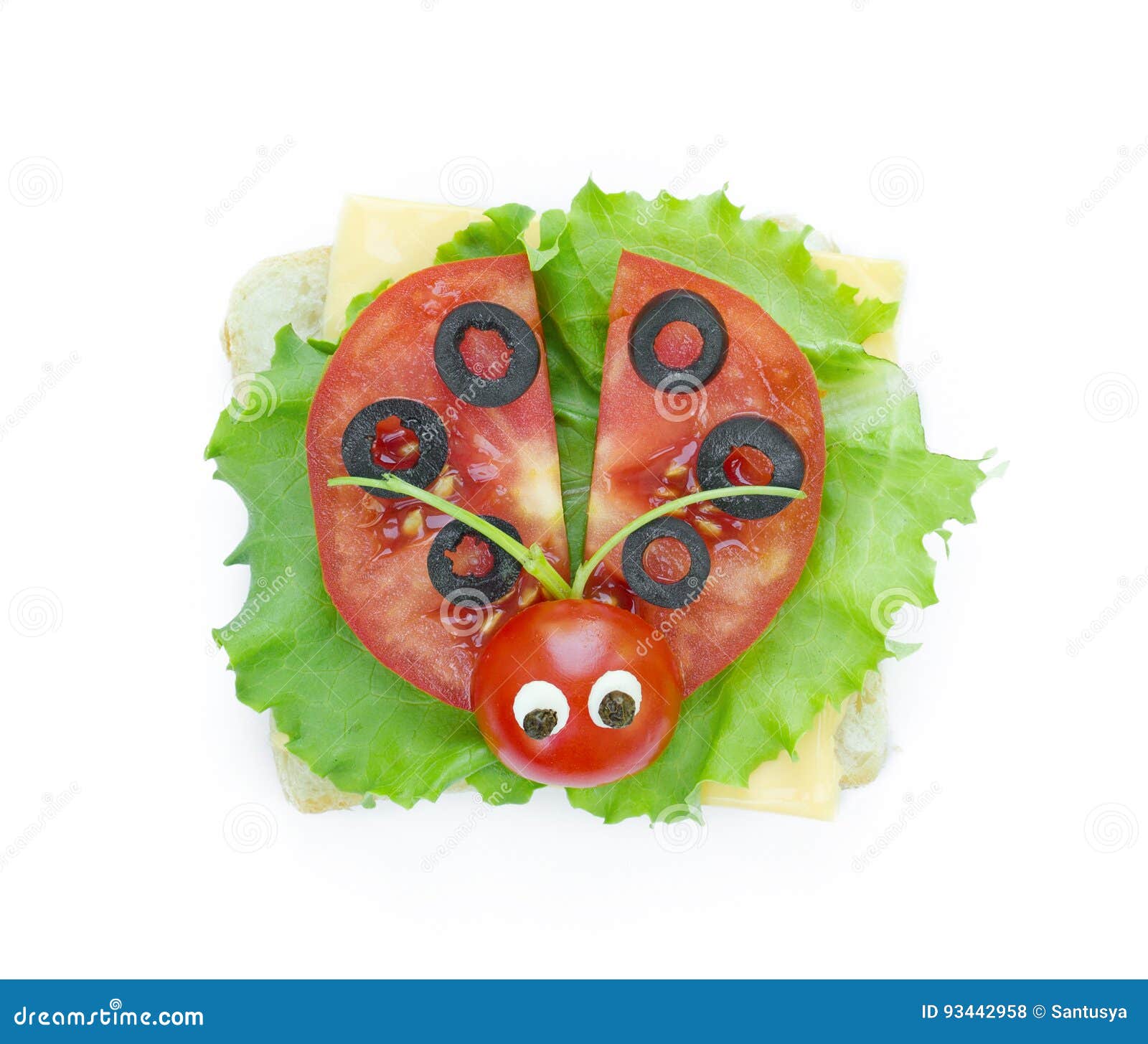 Ladybug sandwich stock photo. Image of cooking, child - 93442958