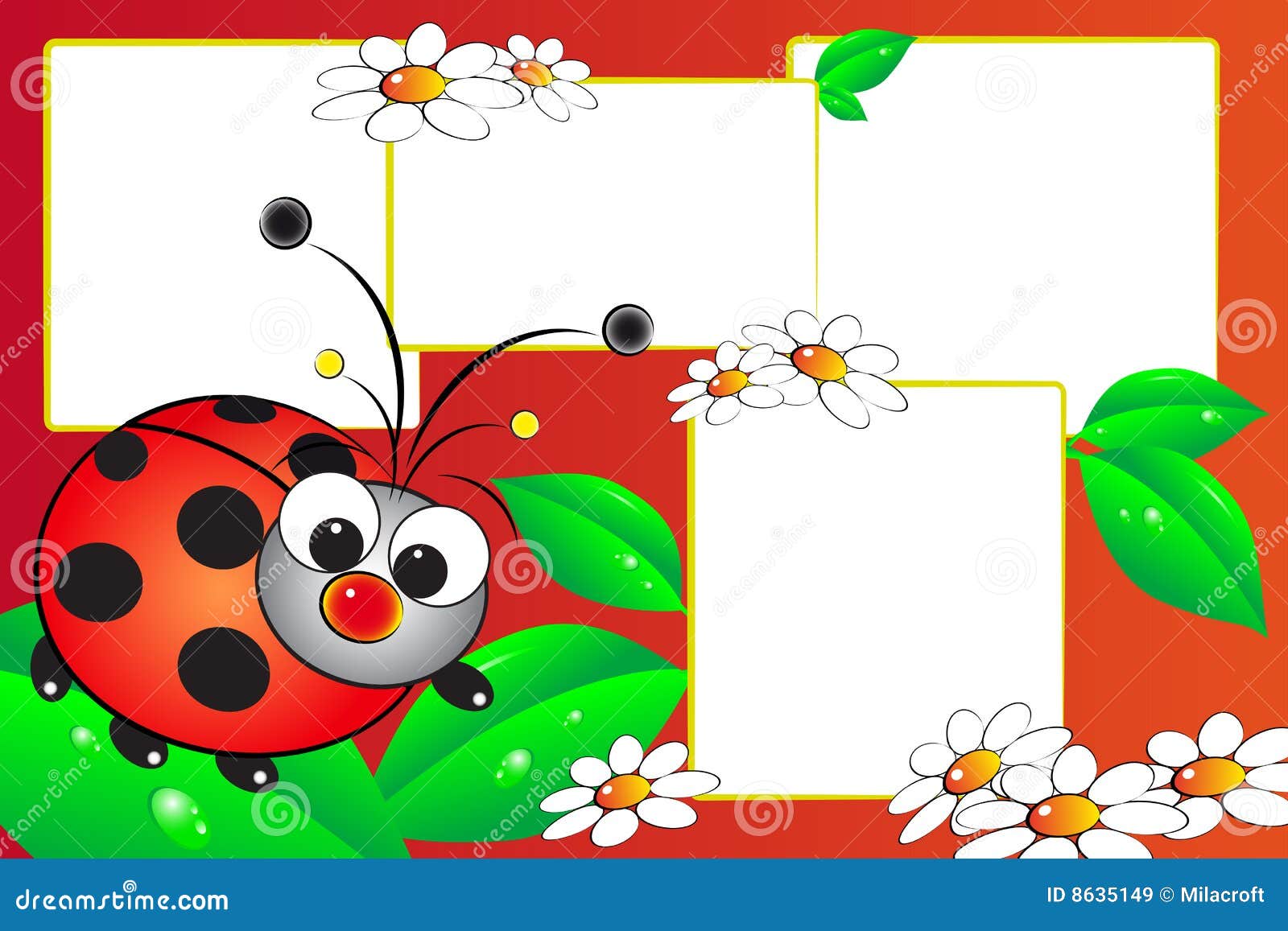 Ladybug scrapbook stock vector. Illustration of border - 8635149