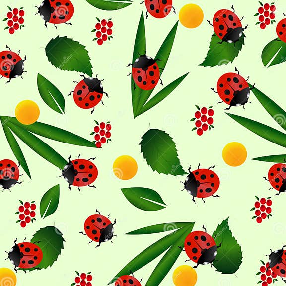 Ladybug seamless pattern stock vector. Illustration of drawing - 20868993
