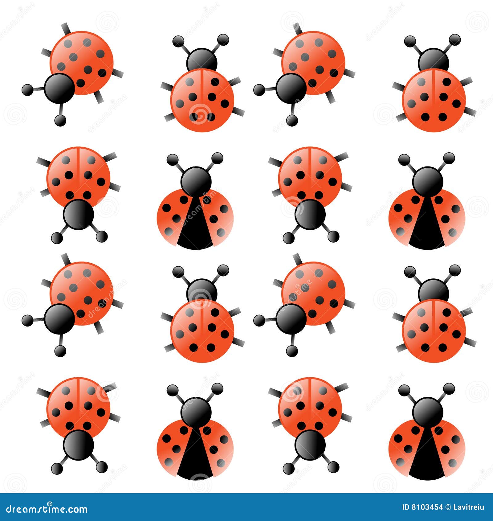 Ladybug Seamless Floral Pattern Vector Illustration | CartoonDealer.com ...