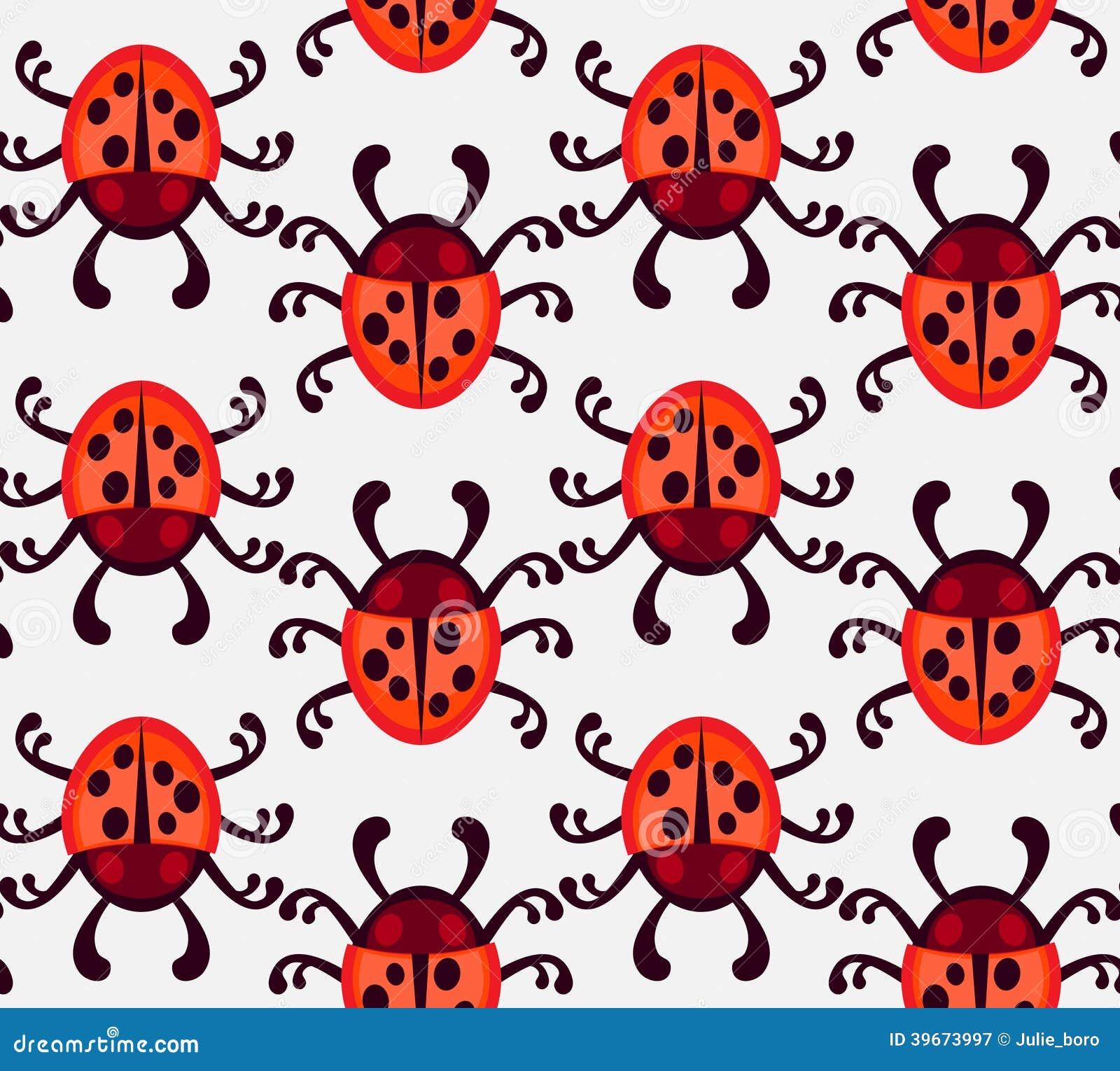 Ladybug seamless pattern stock vector. Illustration of nature - 39673997