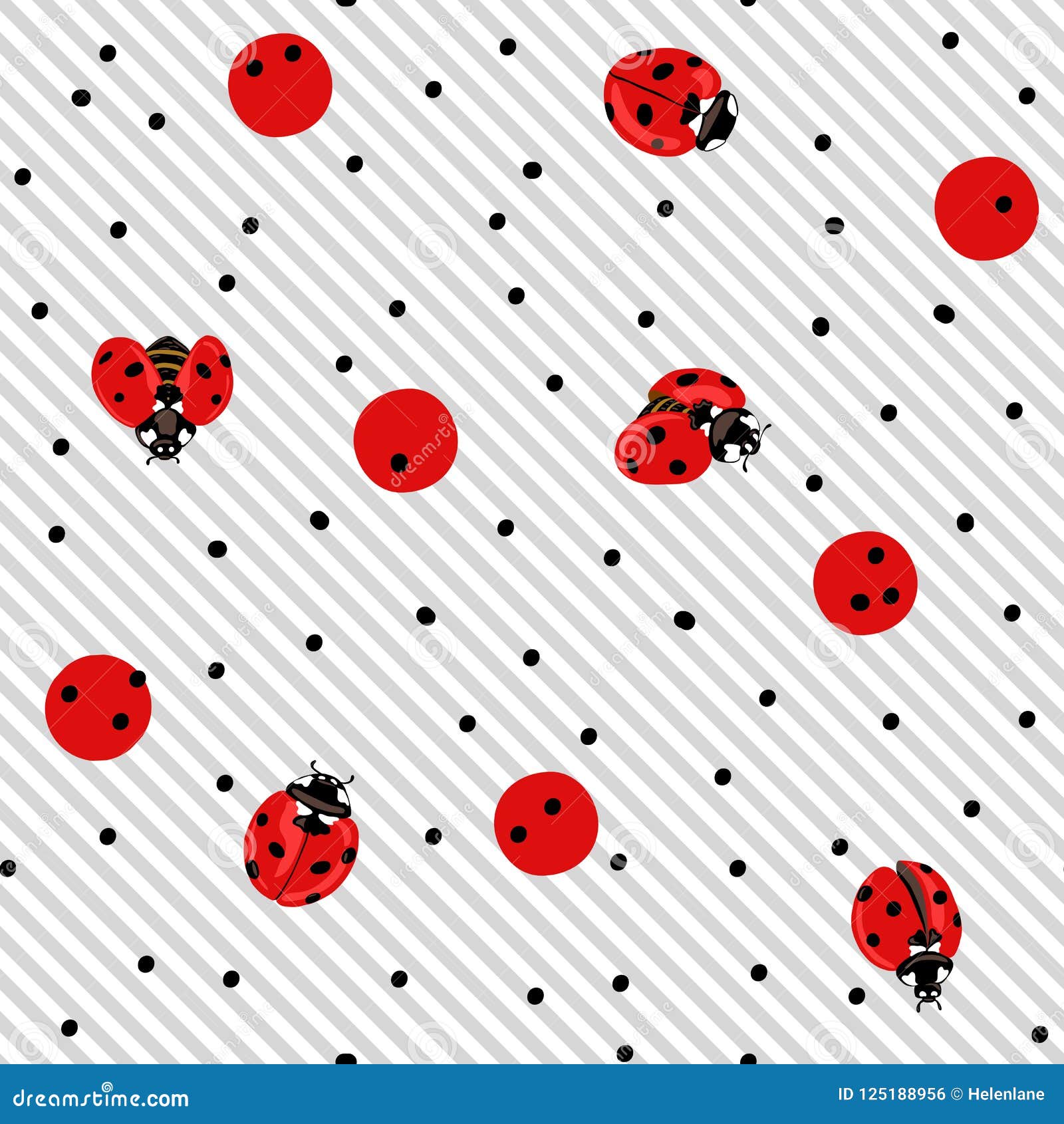 Ladybug Seamless Pattern, Texture Background Stock Vector ...