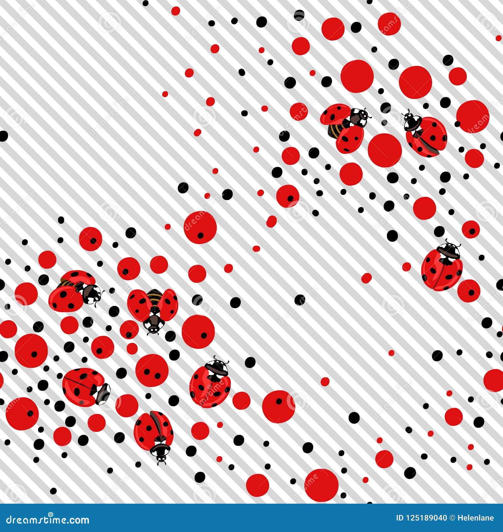 Ladybug Seamless Pattern, Texture Background Stock Vector ...